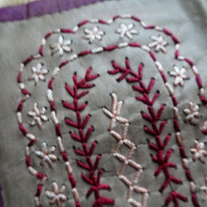 VICTORIAN Hand Made Book Cover, Embroidered Leather and Silk Lined ...