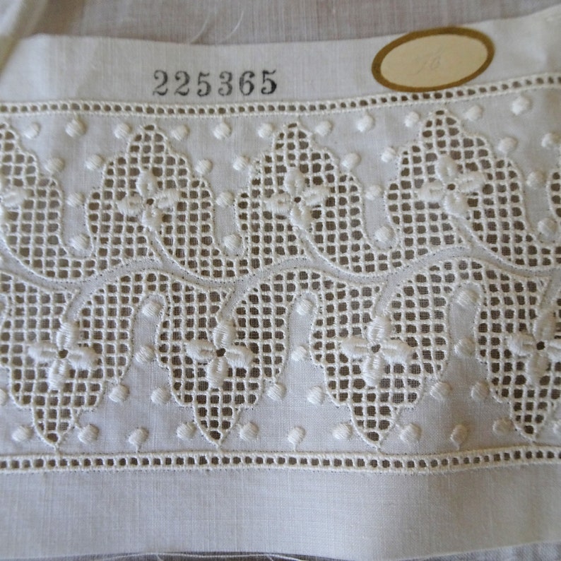 RARE Salesmans Sampler Antique Swiss Embroidered Lace Trim Doll Size ...