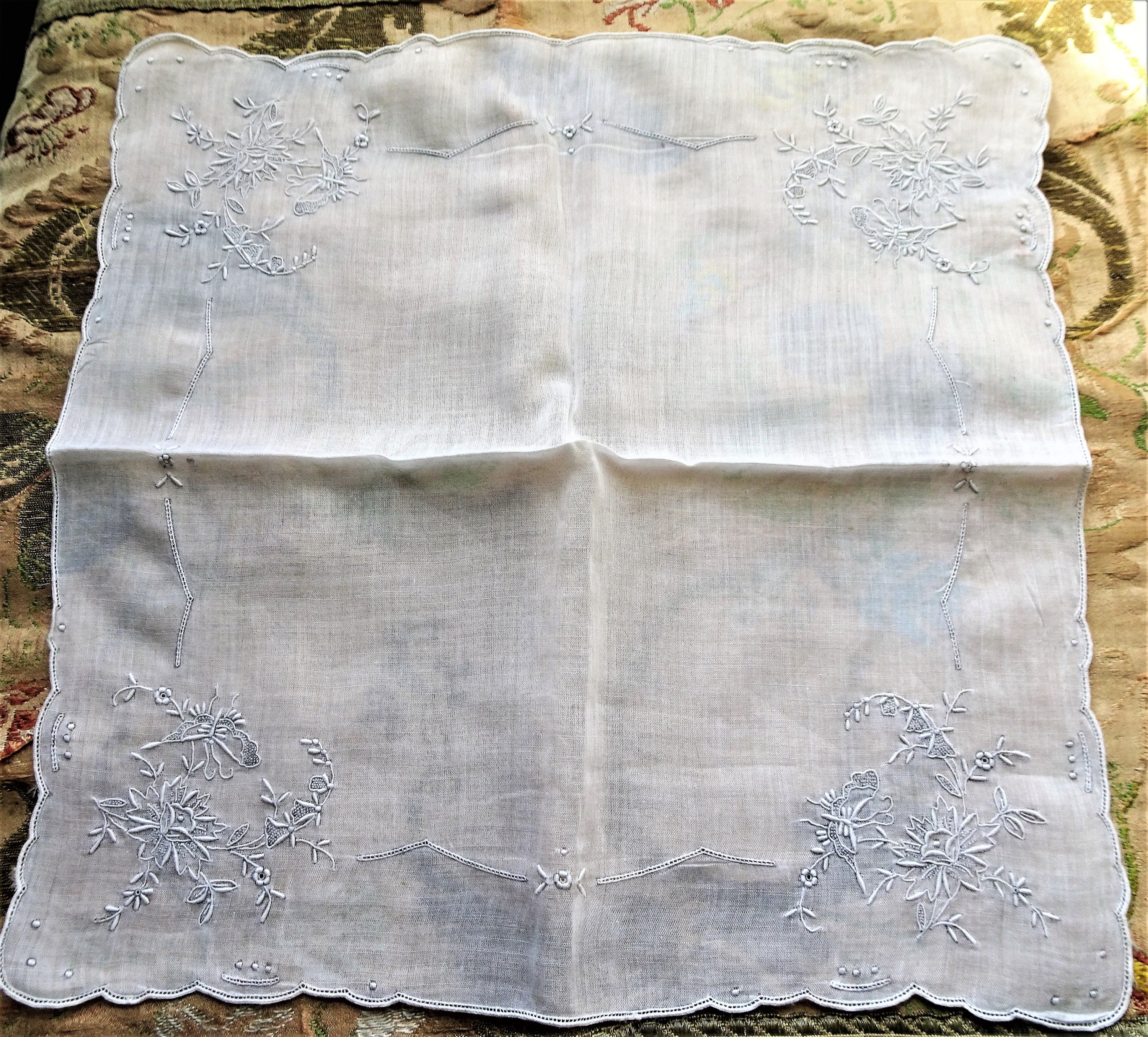 Beautiful Vintage Lace Hanky BRIDAL WEDDING HANDKERCHIEF Hanky Lovely ...