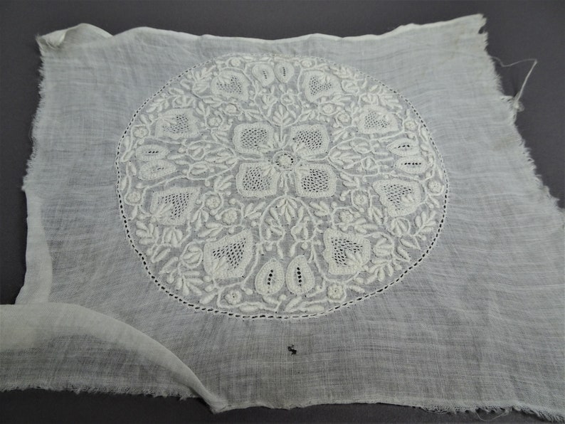 BEAUTIFUL Antique 19th Century Ayrshire Embroidery Work for Baby Bonnet ...