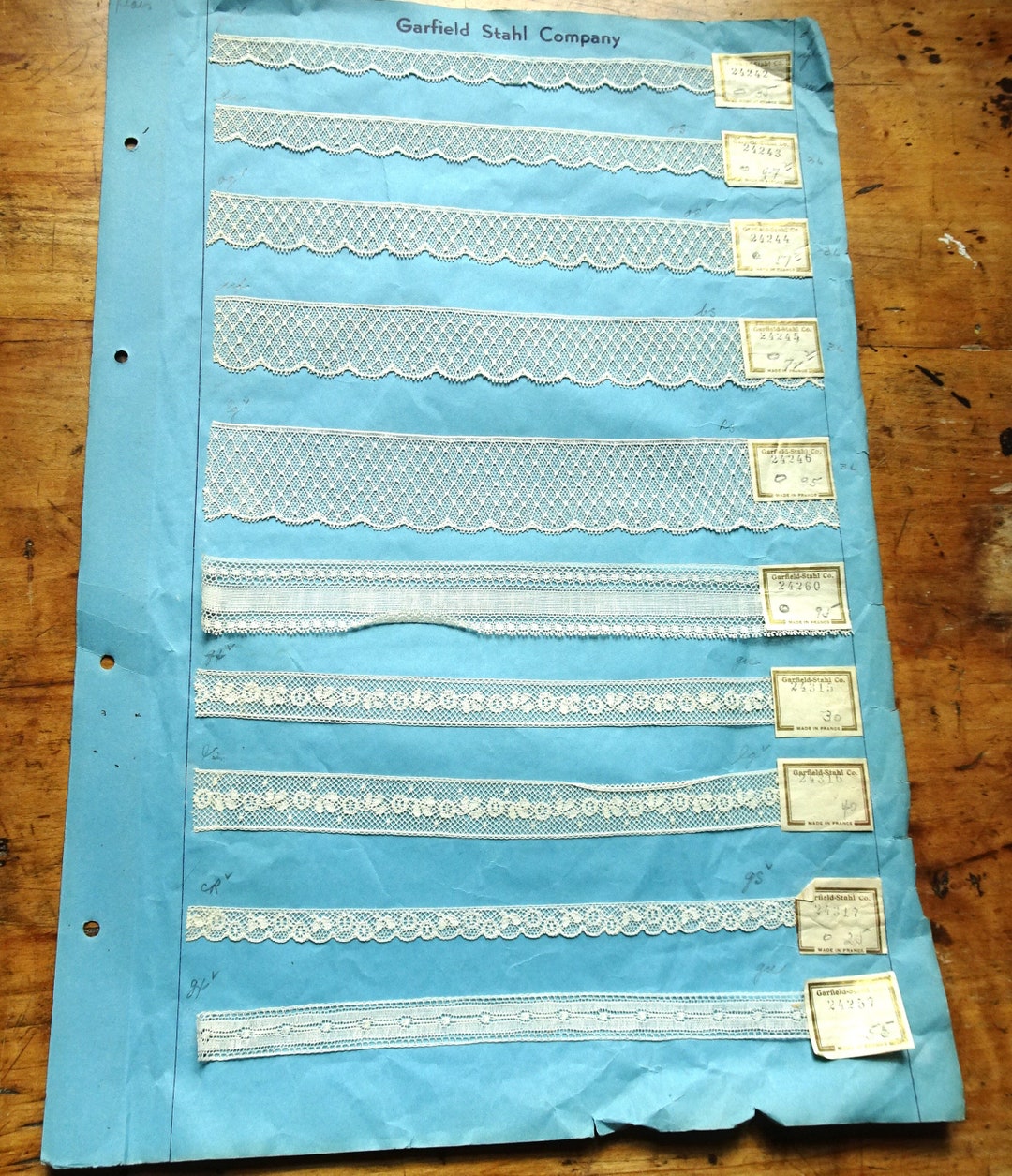BEAUTIFUL Antique French Lace Salesman's Samples, Original Paper ...