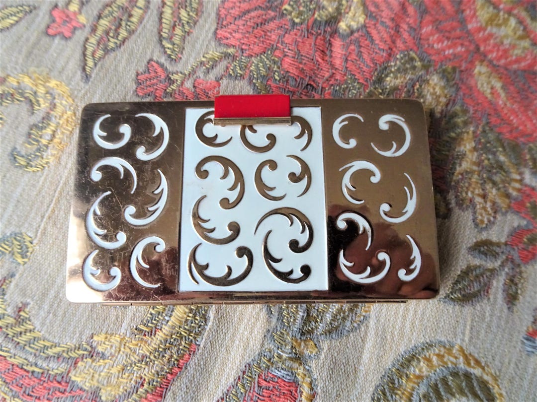 FABULOUS Vintage Compact, Yardley's Gold and White Enamel, Art Deco ...