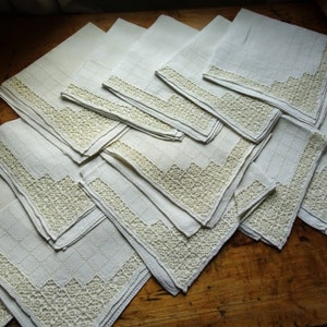 BEAUTIFUL Vintage Napkins Set,linen and Needle Lace Napkins,set of 12 ...