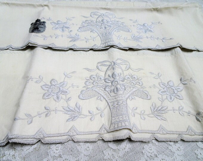 MADEIRA Style Vintage Pair of Fancy Cotton PILLOWCASES Baby - Etsy