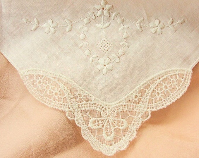 1920s Vintage ART DECO Bridal Wedding Hanky Handkerchief Bridesmaids ...
