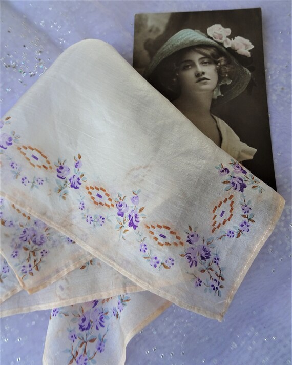 vintage 1920s printed silk - Gem