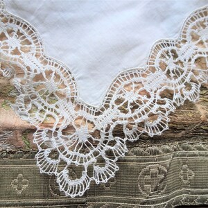 GORGEOUS Rare French Hanky,original Tag,bobbin Lace Handkerchief,bridal ...