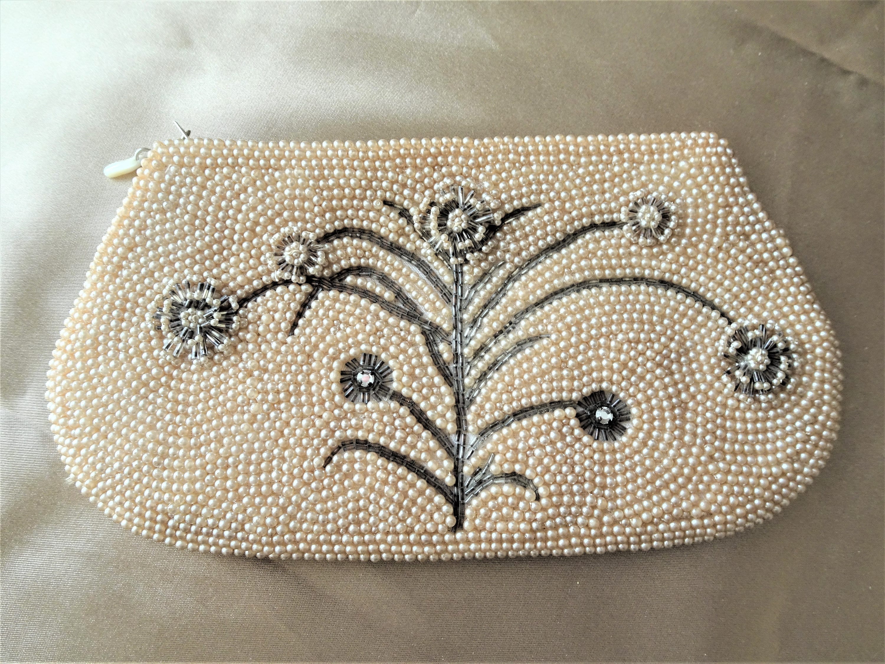 GORGEOUS 1920s Art Deco French Beaded Purse Evening Bag,pearl and Glass ...