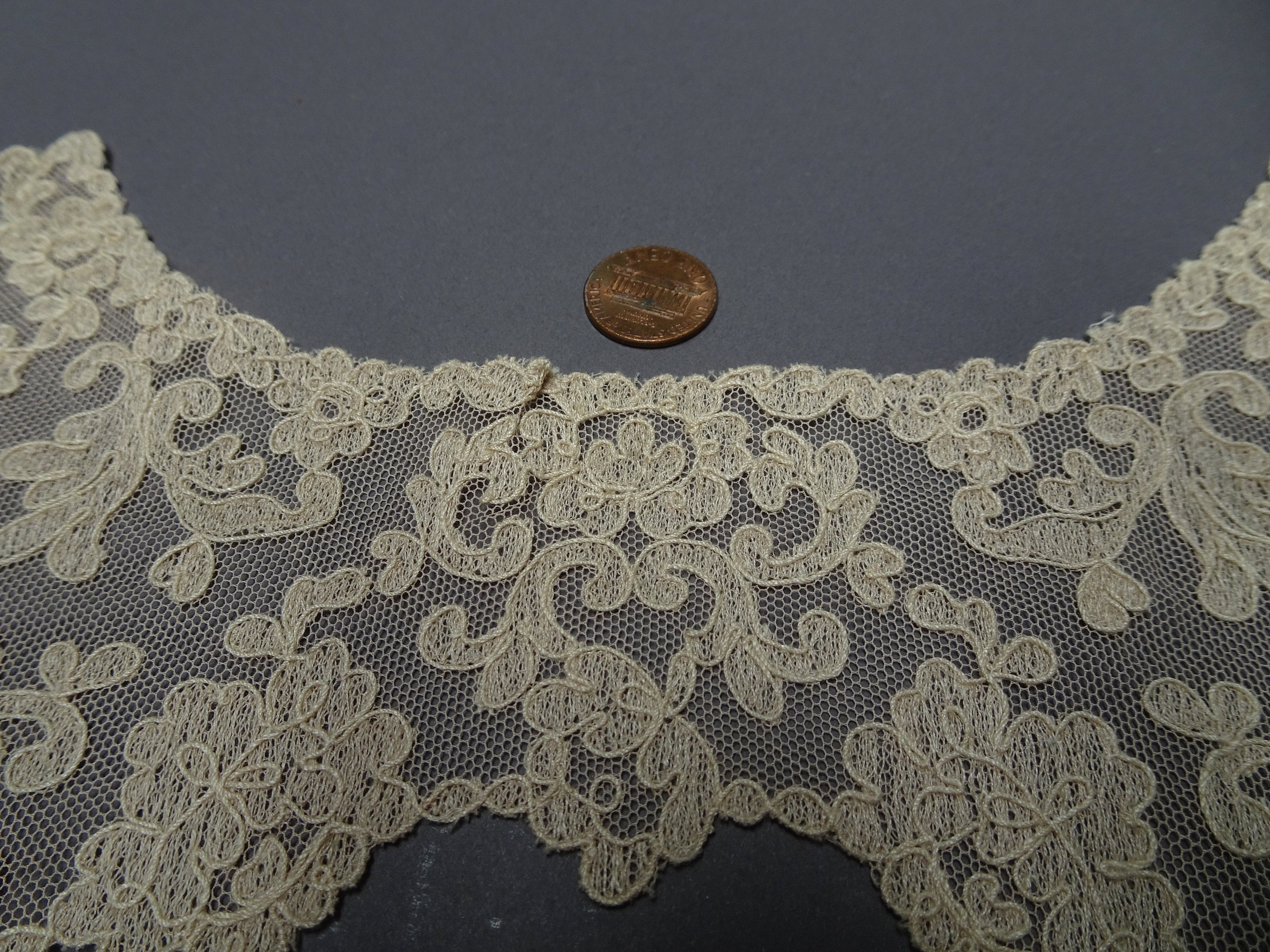 Breathtaking Antique FRENCH Netted Tulle LACE Applique,vintage Lace ...