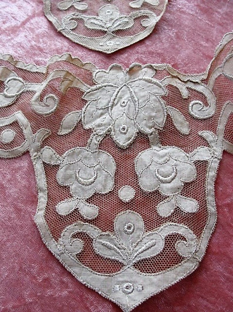 GORGEOUS 20s Antique French Netted Lace Cotton Appliques - Etsy
