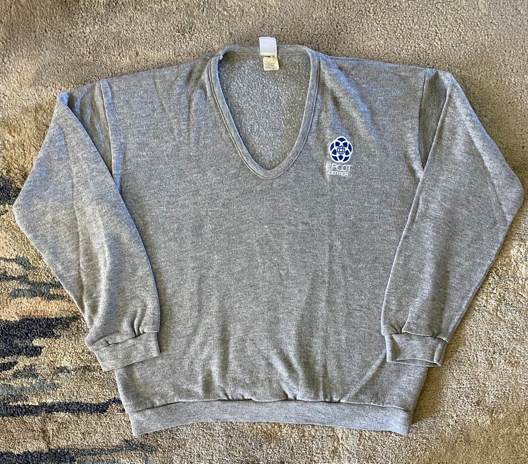 1980s Epcot Grey Knit Sweater WDW Walt Disney World L / XL - Etsy