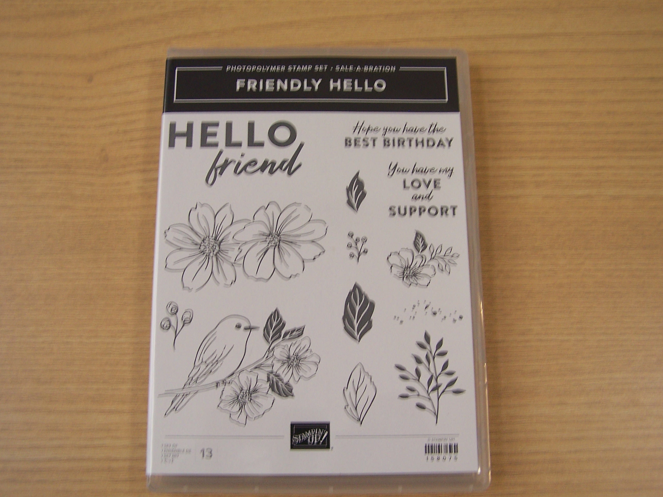 Stampin' up Friendly Hello Photopolymer Rubber Stamp Set Brand New Card ...
