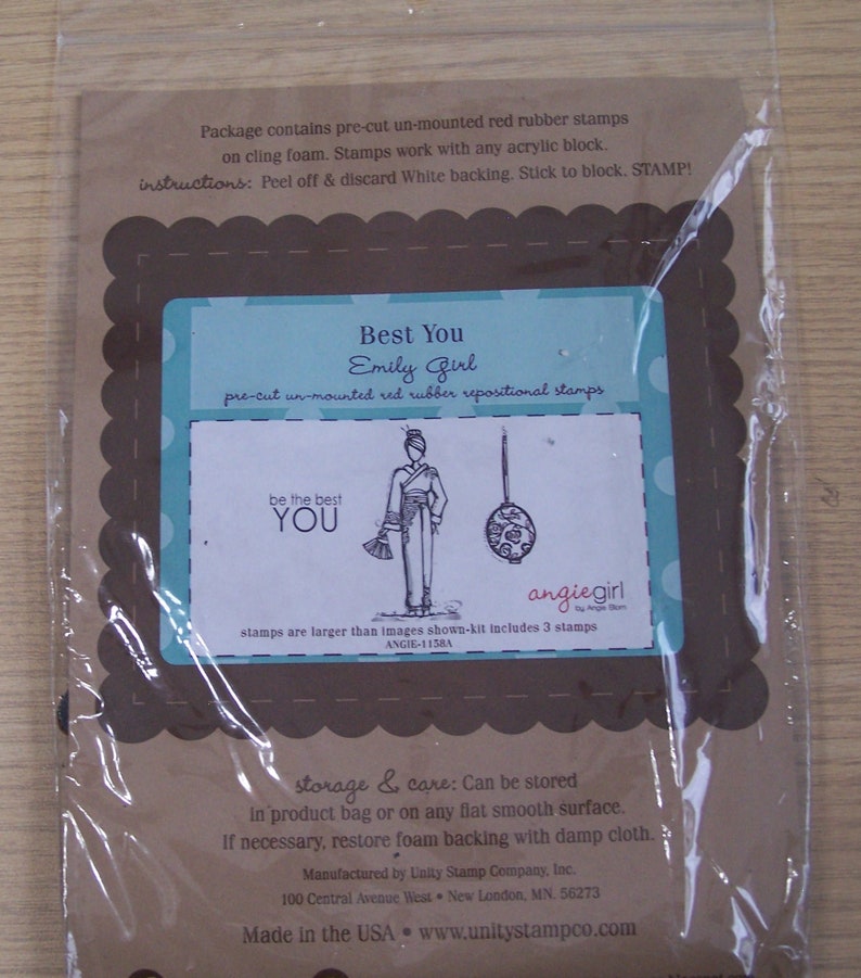 Unity Stamp Company Best You - Emily Girl - Rubber Stamp Set - Brand ...