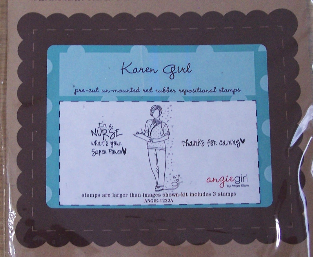Karen Girl Rubber Stamp Set - Unity Stamp Company - Nurse Stamp Set - I ...
