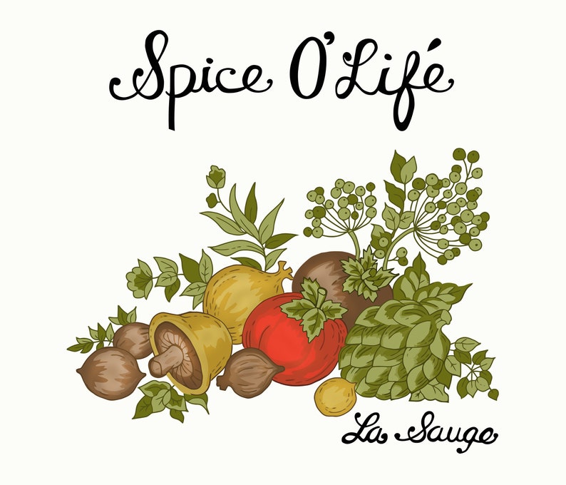 Vintage 70s La Sauge Spice of Life + Logo Png, Corning Ware Boho ...