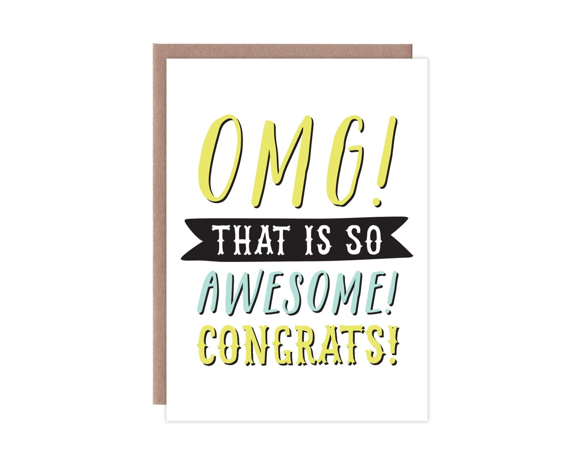 Funny Congratulations Card Funny Congrats Card OMG - Etsy