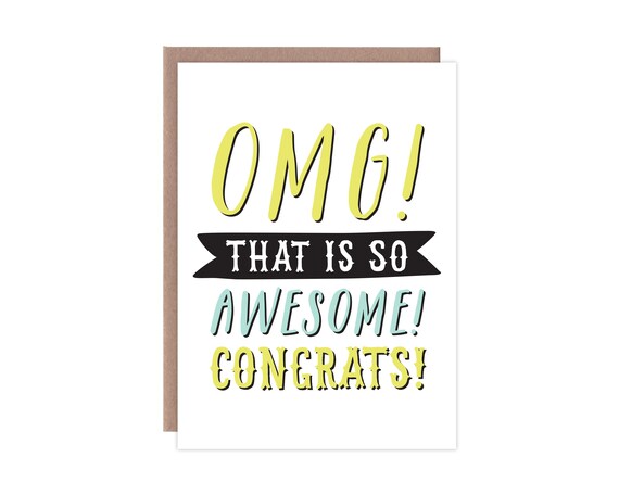Funny Congratulations Card Funny Congrats Card OMG | Etsy