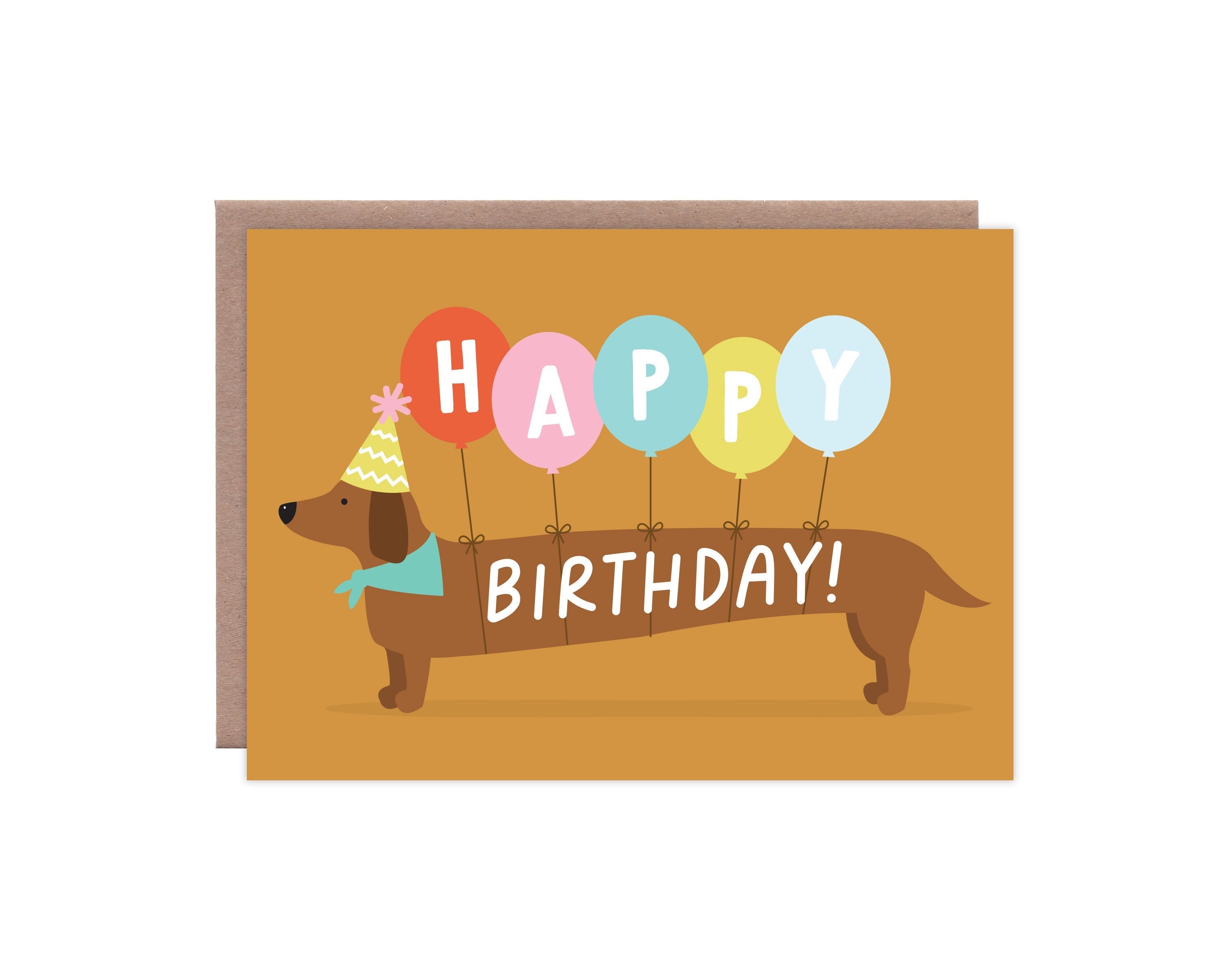 Wiener Dog Birthday Card - Etsy