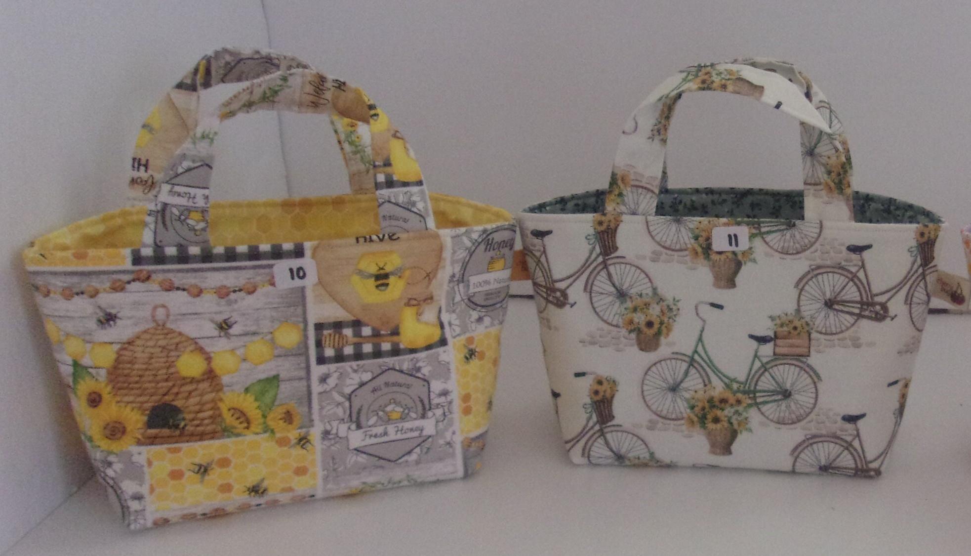 Fabric Baskets With Handles, Padded. 10" W X 5 1/2" H X 3 3/4" Sides - Etsy