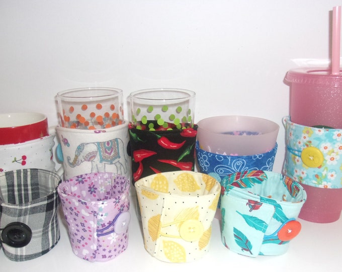 Coffee Cozy, Hot Coffee Cozy, Iced Coffee Cozy, Fabric Cozy, Cozies ...