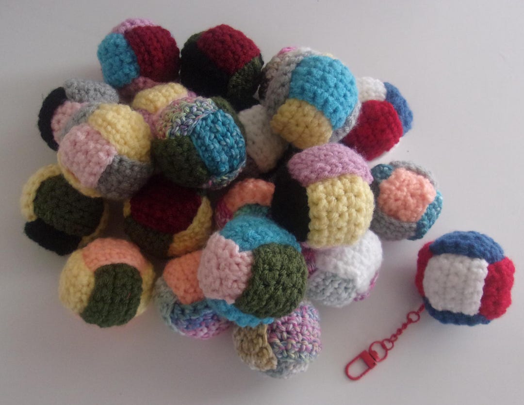 Crochet Interlocking Stuffed Ball Keychain or Toy. 2" X 2" - Etsy