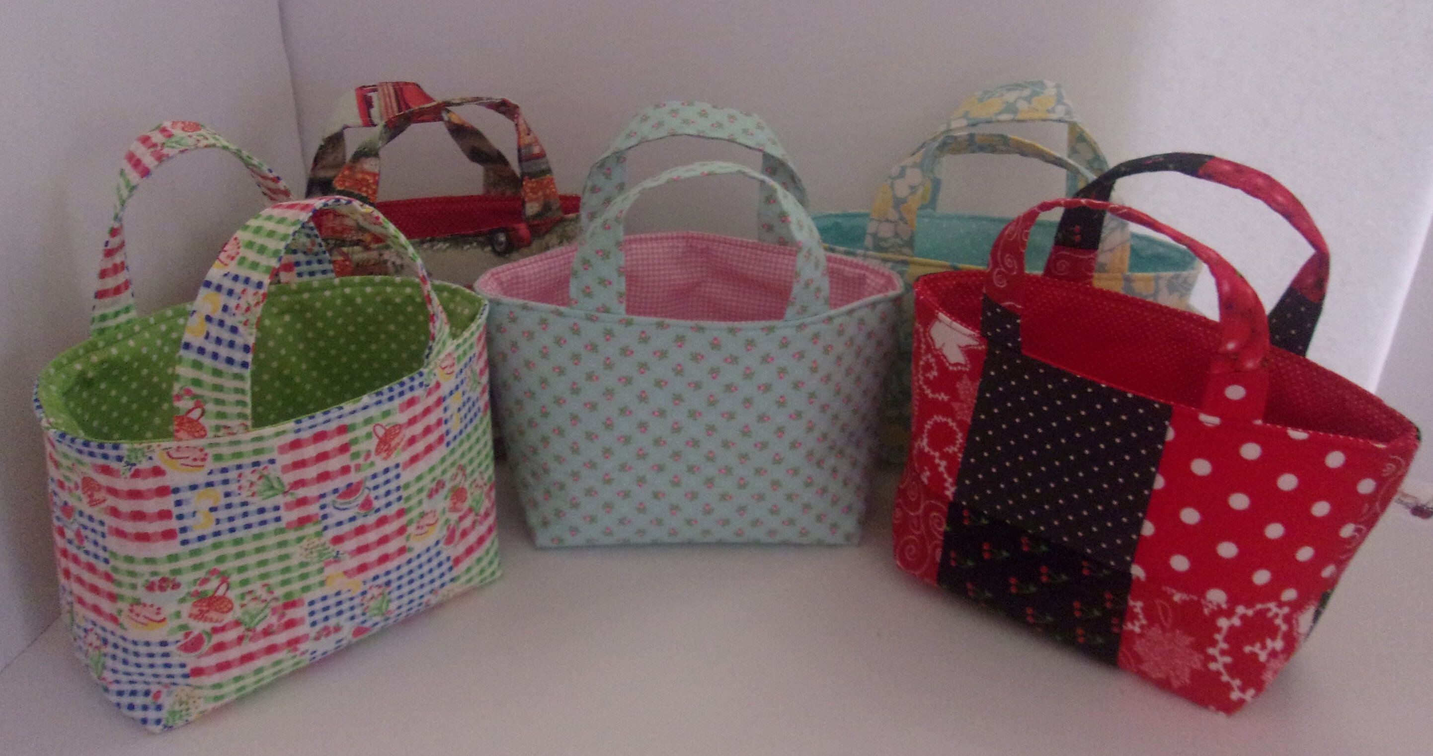 Fabric Baskets With Handles, Padded. 10" W X 5 1/2" H X 3 3/4" Sides - Etsy
