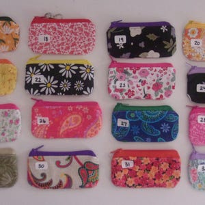 Mini Fabric Pouch W/zipper, Coin Pouch, Lined. Rectangle 4 5/8" Wide X ...