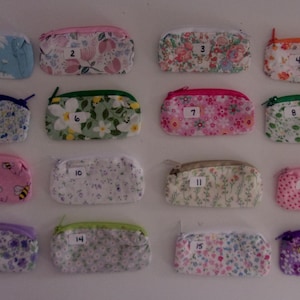 Mini Fabric Pouch W/zipper, Coin Pouch, Lined. Rectangle 4 5/8" Wide X ...