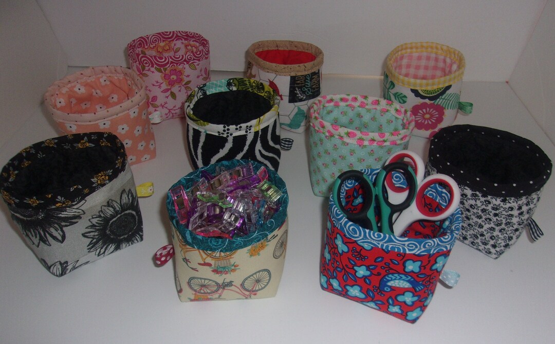 Mini Fabric Baskets 3 1/2 Many Patterns to Choose - Etsy