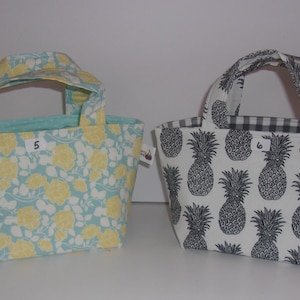 Fabric Baskets With Handles, Padded. Fabric & Stabilizer. 10" Wide X 5 ...