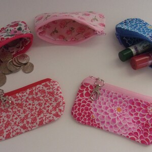 Mini Fabric Pouch W/zipper, Coin Pouch, Lined. Rectangle 4 5/8" Wide X ...