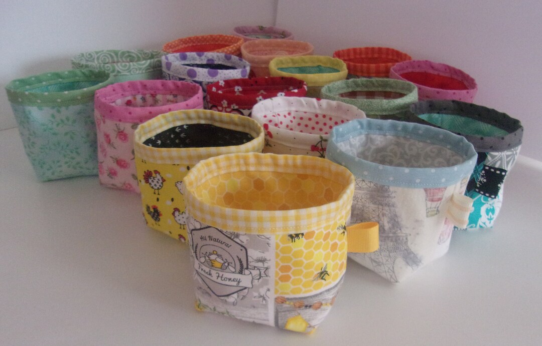 Mini Fabric Baskets - Lined and Padded. 3 1/2" H X 3 1/2" W - Etsy