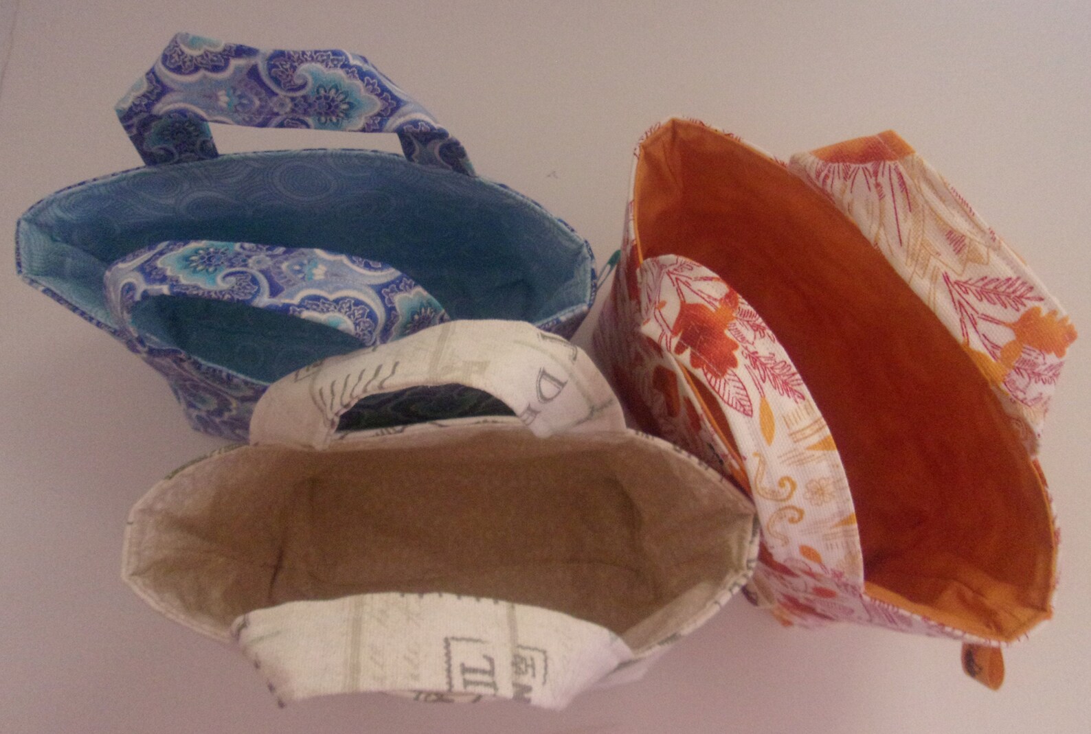 Fabric Baskets With Handles, Padded. 10" W X 5 1/2" H X 3 3/4" Sides - Etsy