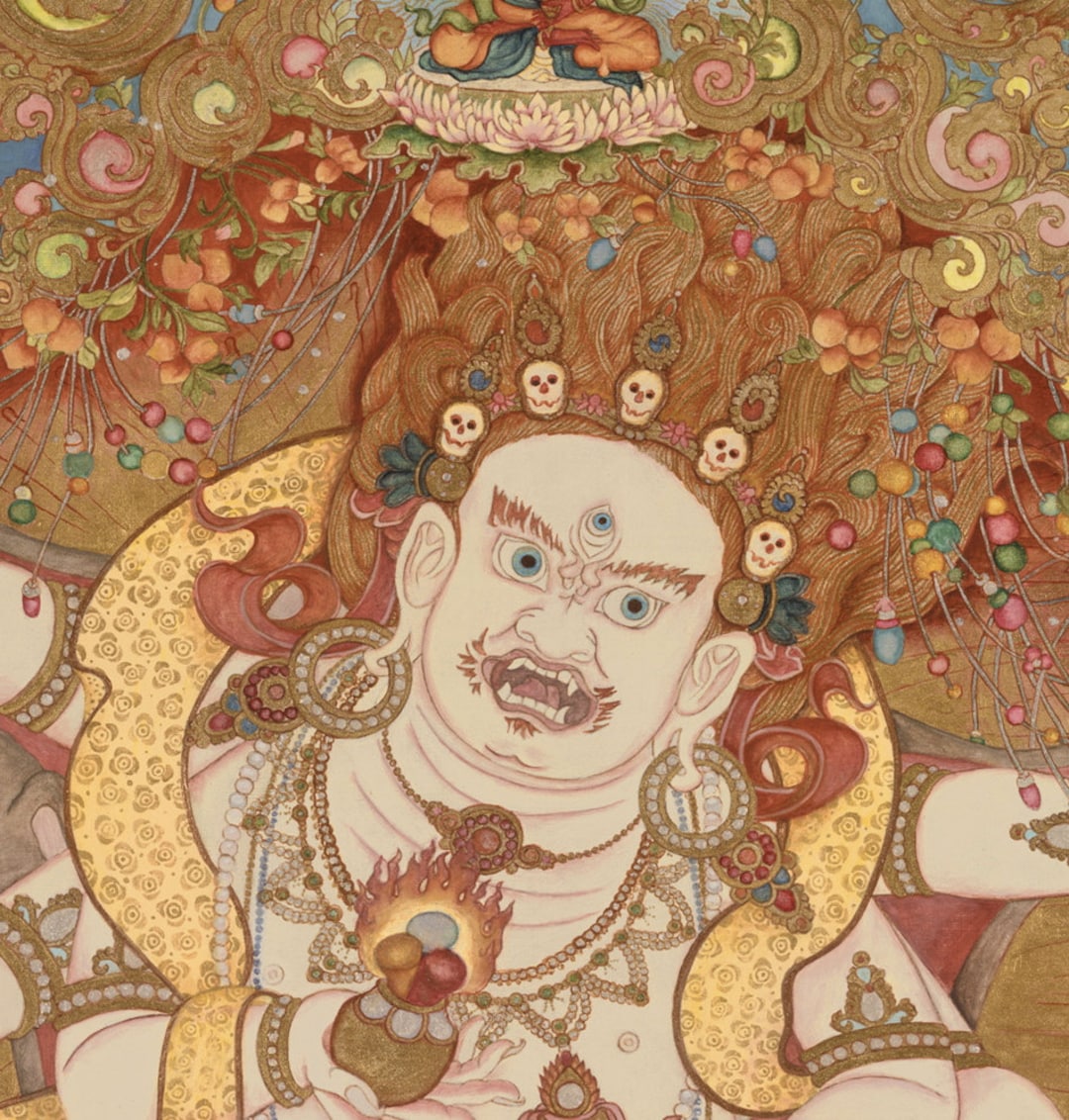 White Mahakala, LARGE SIZES Deity of Wealth Dharma Buddhist Meditation ...