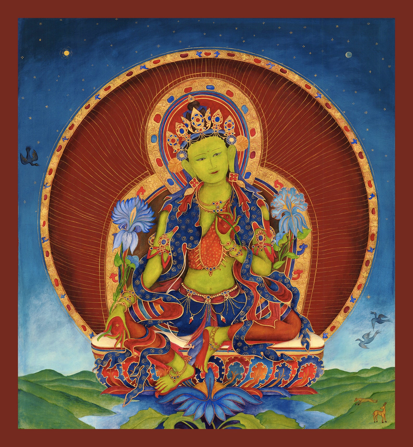 Green Tara Goddess of Compassion A LARGER SIZES - Etsy