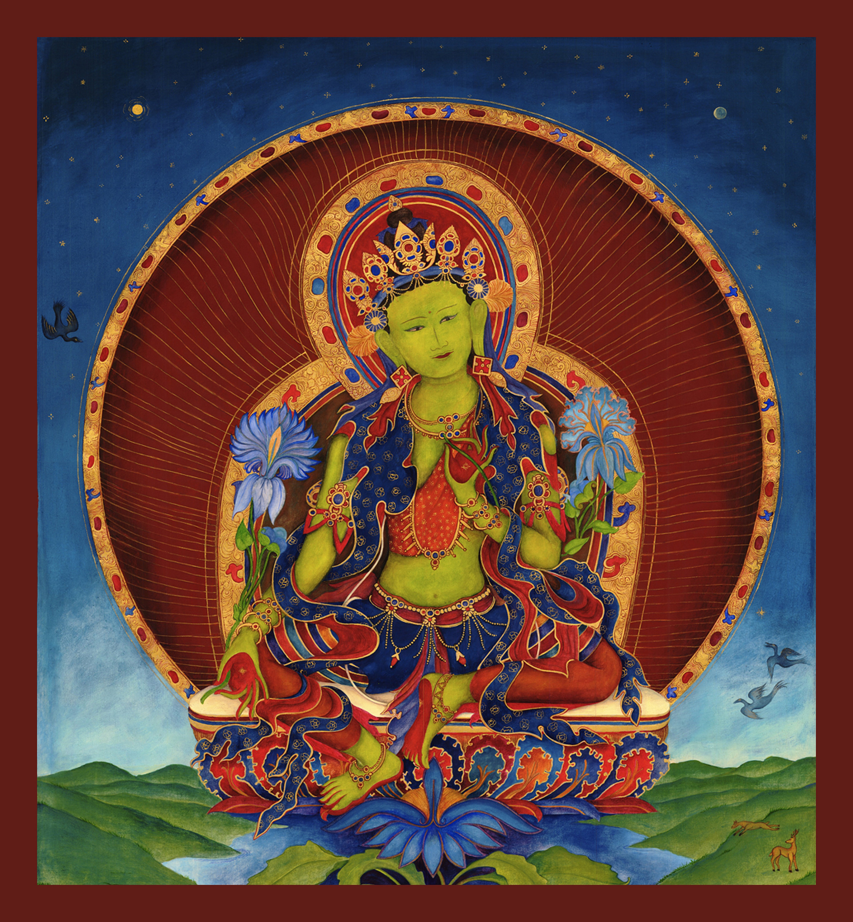 Green Tara Goddess of Compassion A LARGER SIZES - Etsy