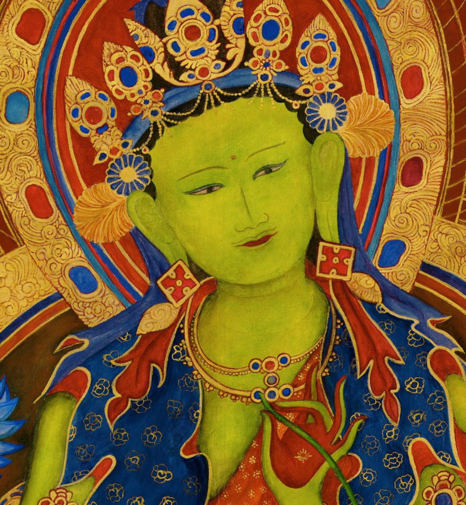 Green Tara Goddess of Compassion A LARGER SIZES - Etsy