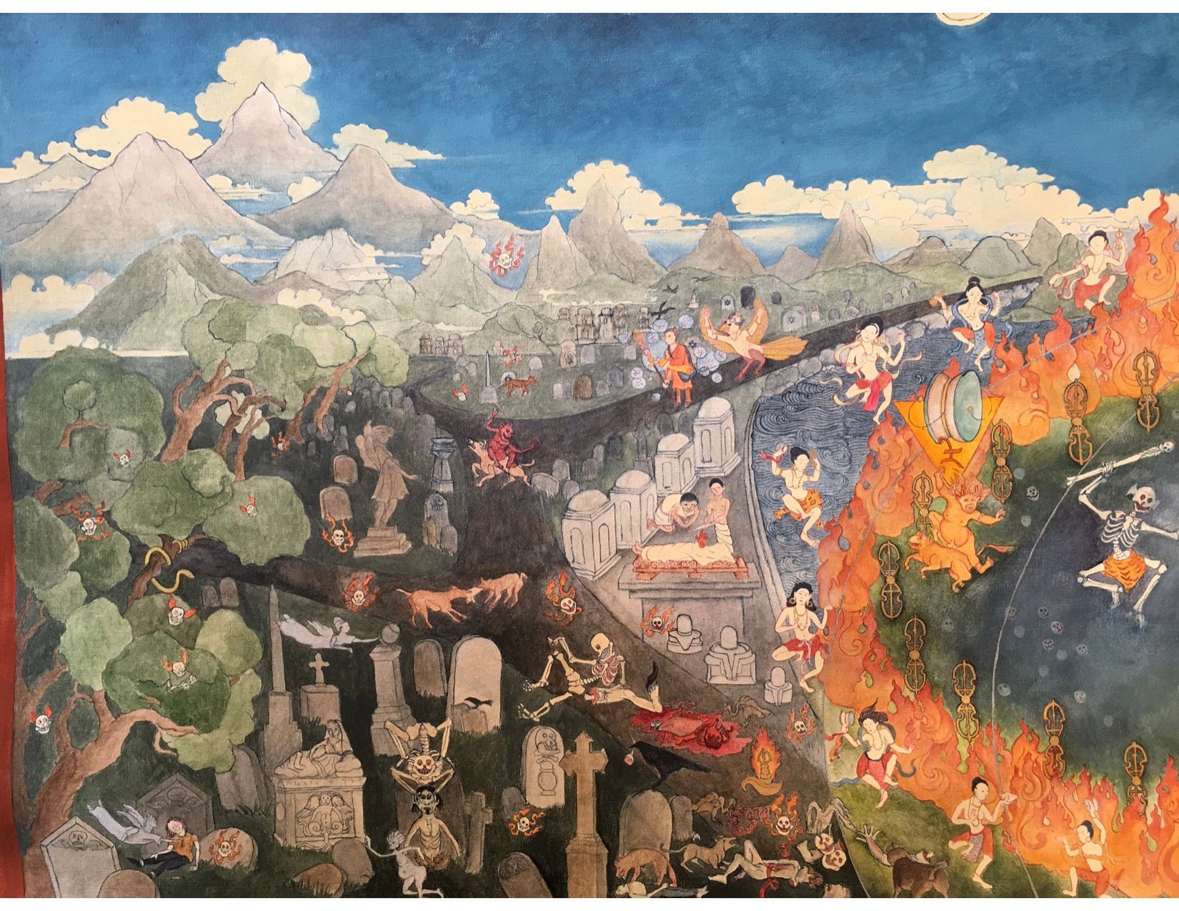 Chöd full painting version LARGE SIZES Pacification | Etsy