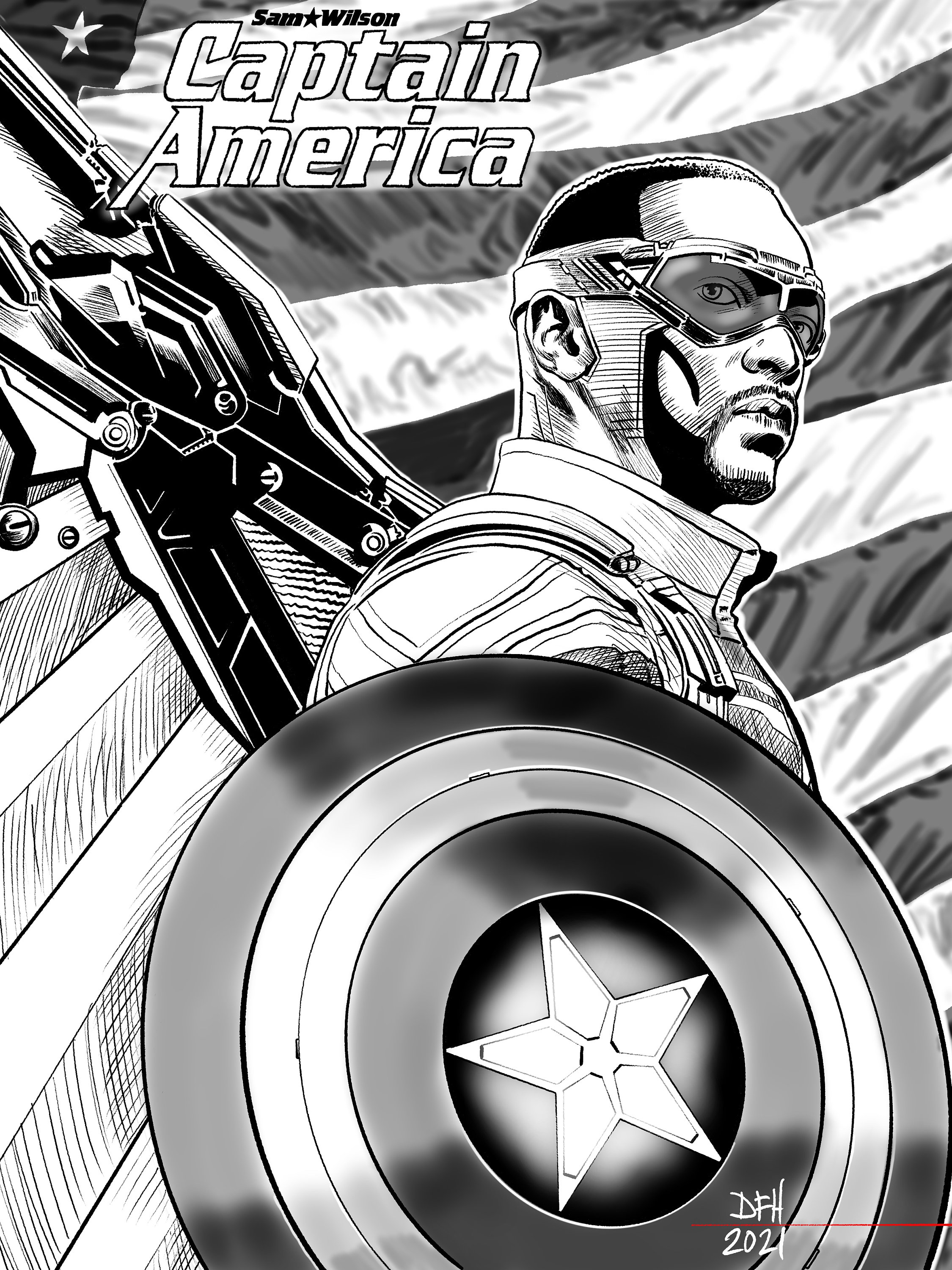 Sam Wilson Captain America 8 x 10 print - Etsy 日本