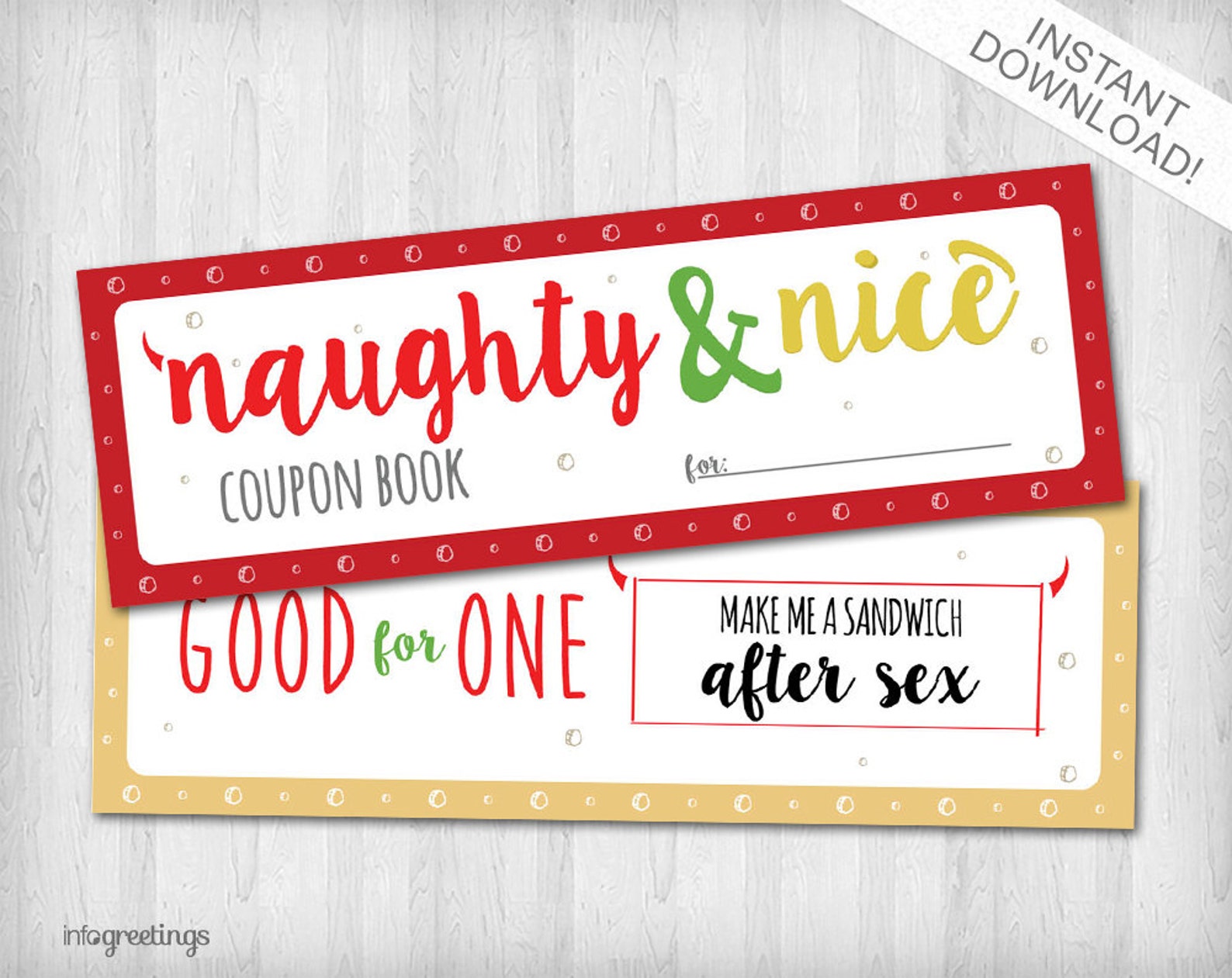 NAUGHTY and NICE Holiday Edition Coupons Special for Boyfriend, Husband ...