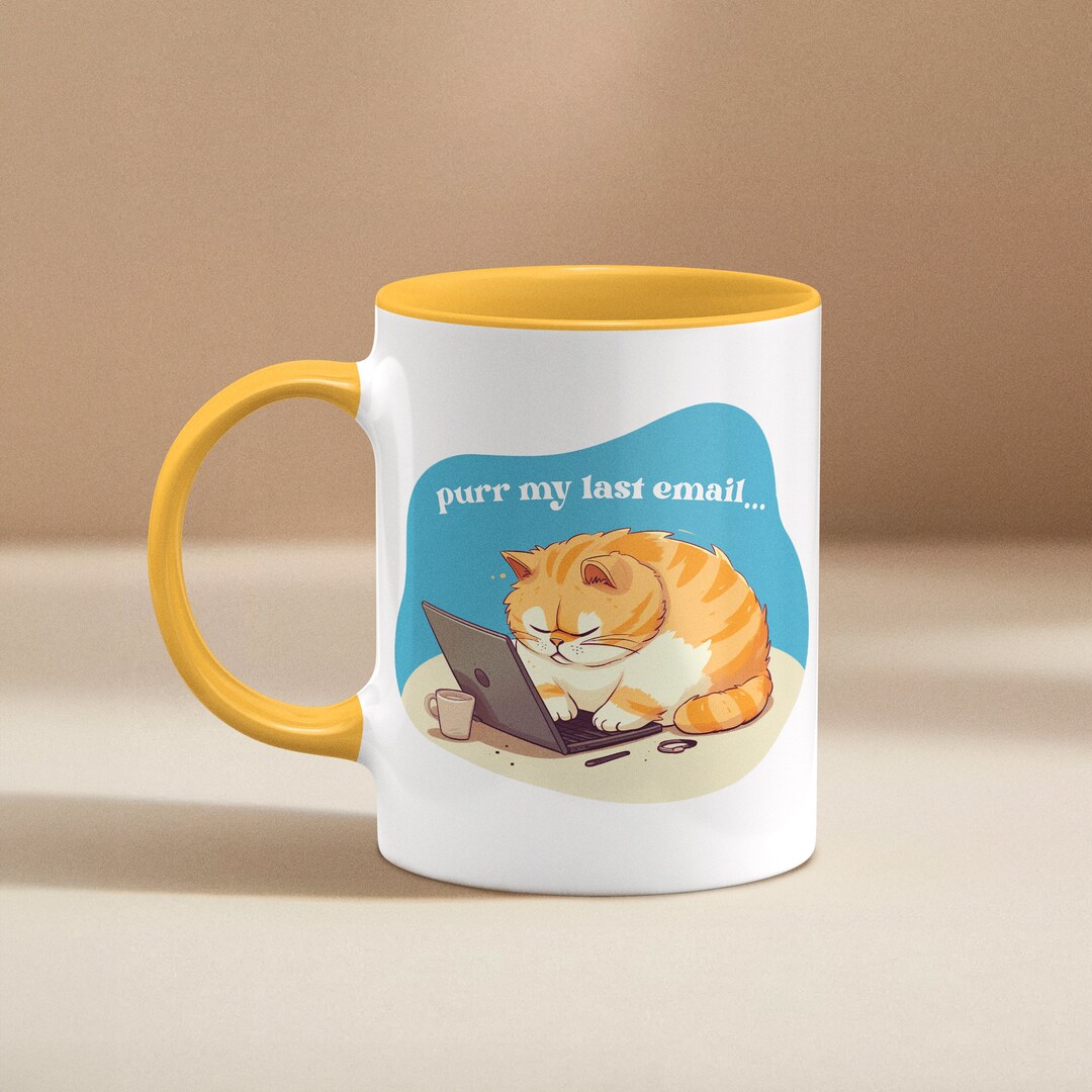 Angry Cat 'purr My Last Email' Funny Mug Hilarious Cat Lover Gift ...