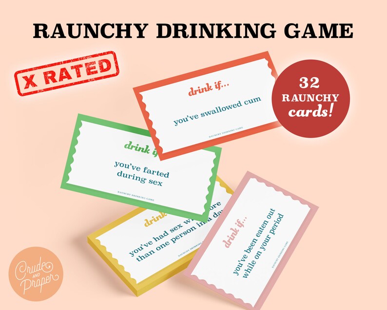 Printable X-RATED Raunchy Drinking Game Funny Game for - Etsy