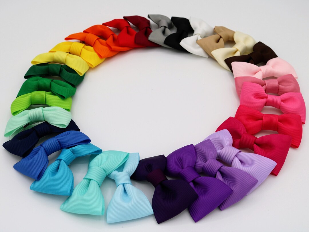 Small Hair Bows Set of 30 Rainbow Colors / Newborn Hair Clip / Infant ...