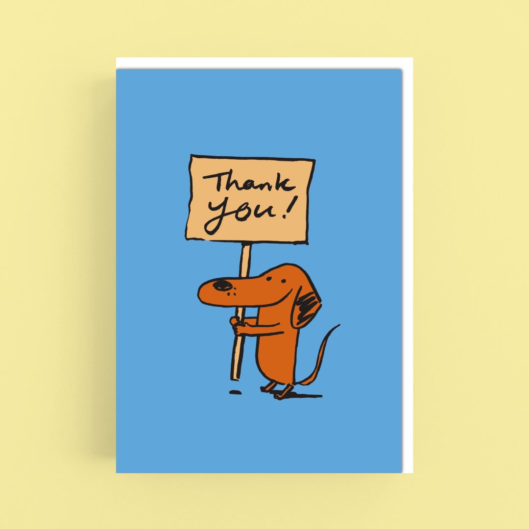 Thank You*dachshund*cartoon*card*greeting Card*dog*wiener Dog*funny ...