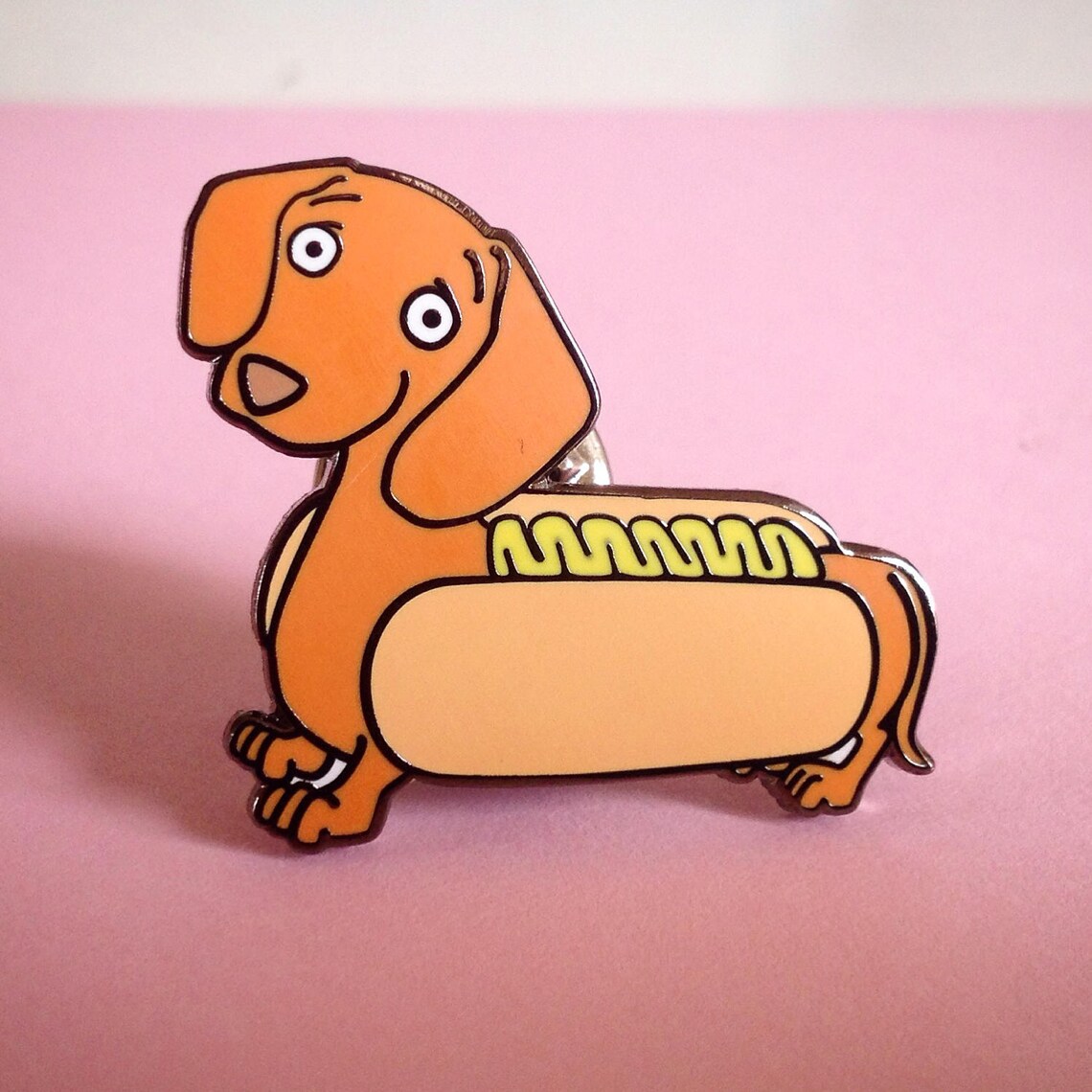 Hot Dog Dachshund Hard Enamel Pin Lapel Enamel Pin - Etsy