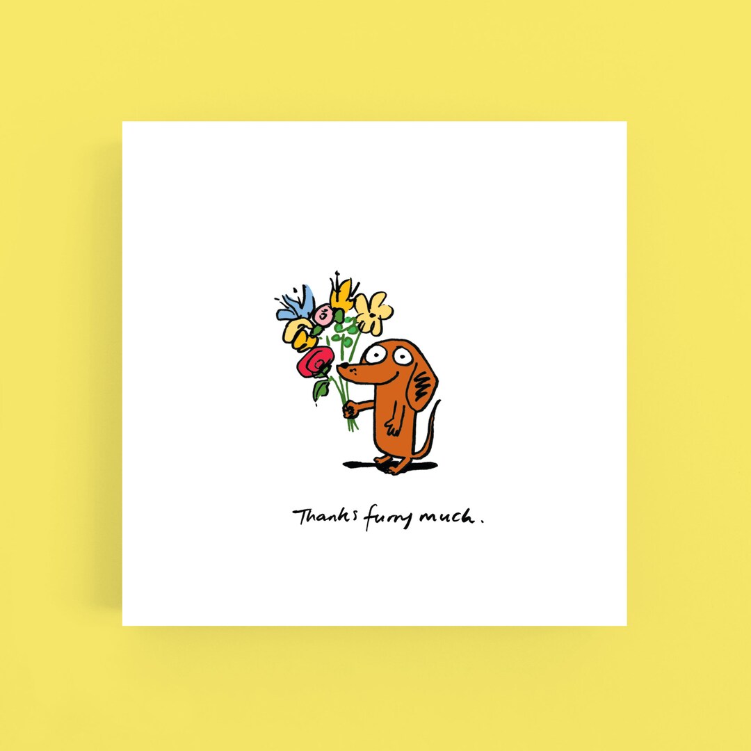 Thanks Furry Much*thank You*card*greeting Card*humour*funny*pun ...