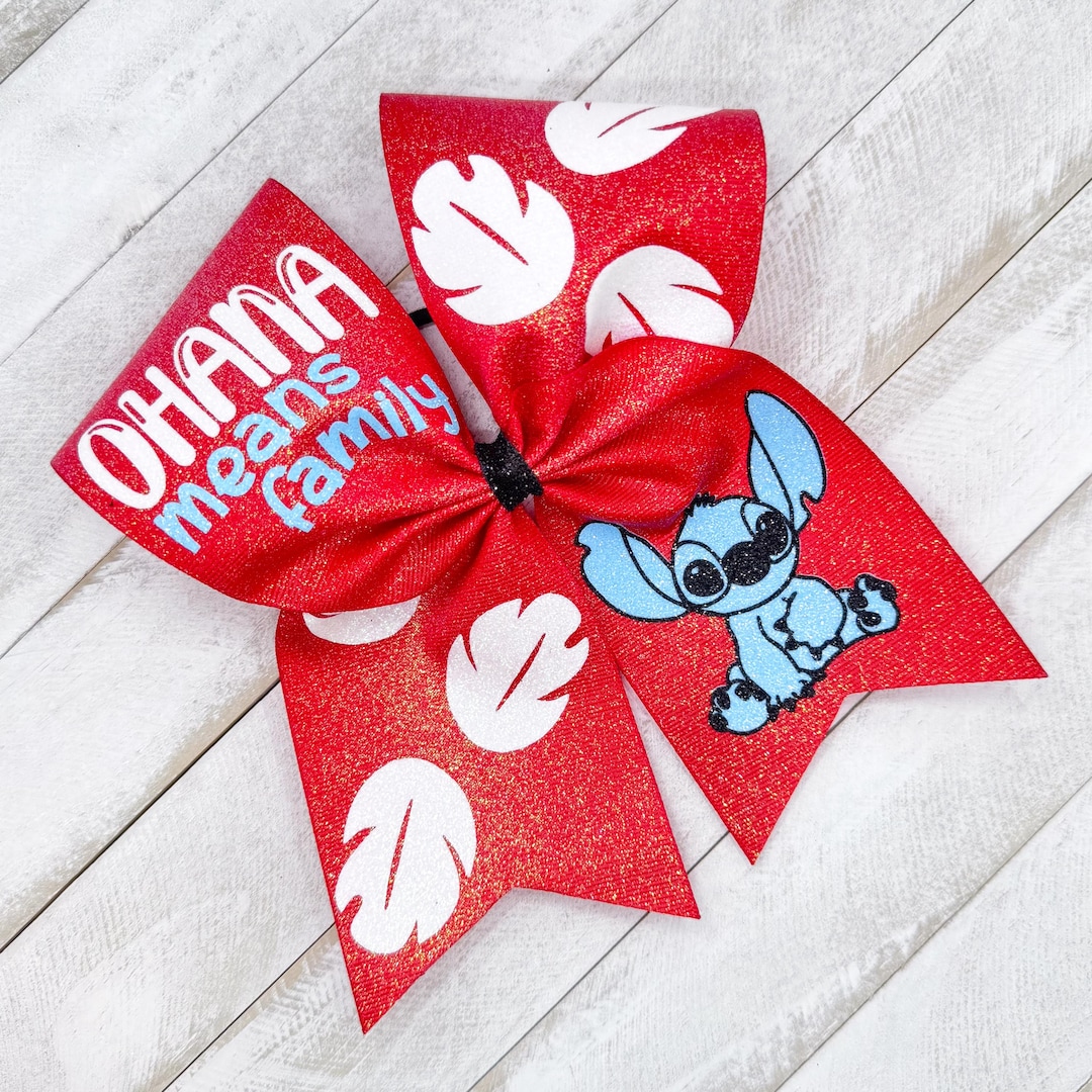 Glitter Cheer Bow - Stitch - Lilo - Angel - Alien - Disney Inspired - Etsy