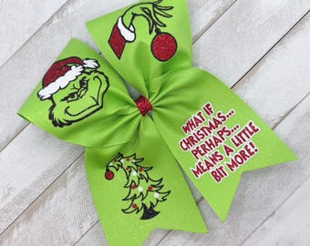 The Grinch Inspired Bow , Christmas Bows, Grinch Hair Bow , Holidays ...