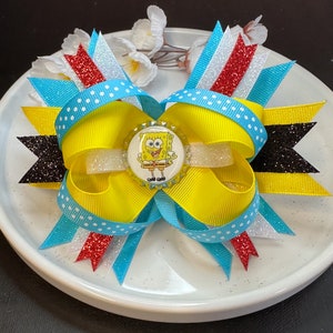 Spongebob - Sparkle Bow With Bottle Cap - Etsy
