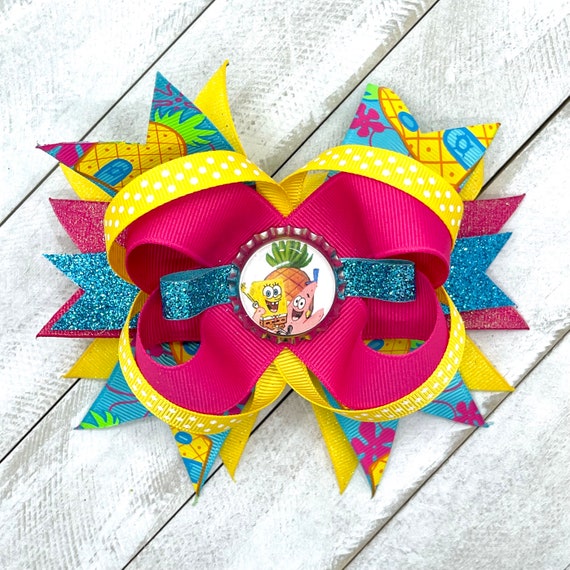 Spongebob Sparkle Bow With Bottle Cap - Etsy
